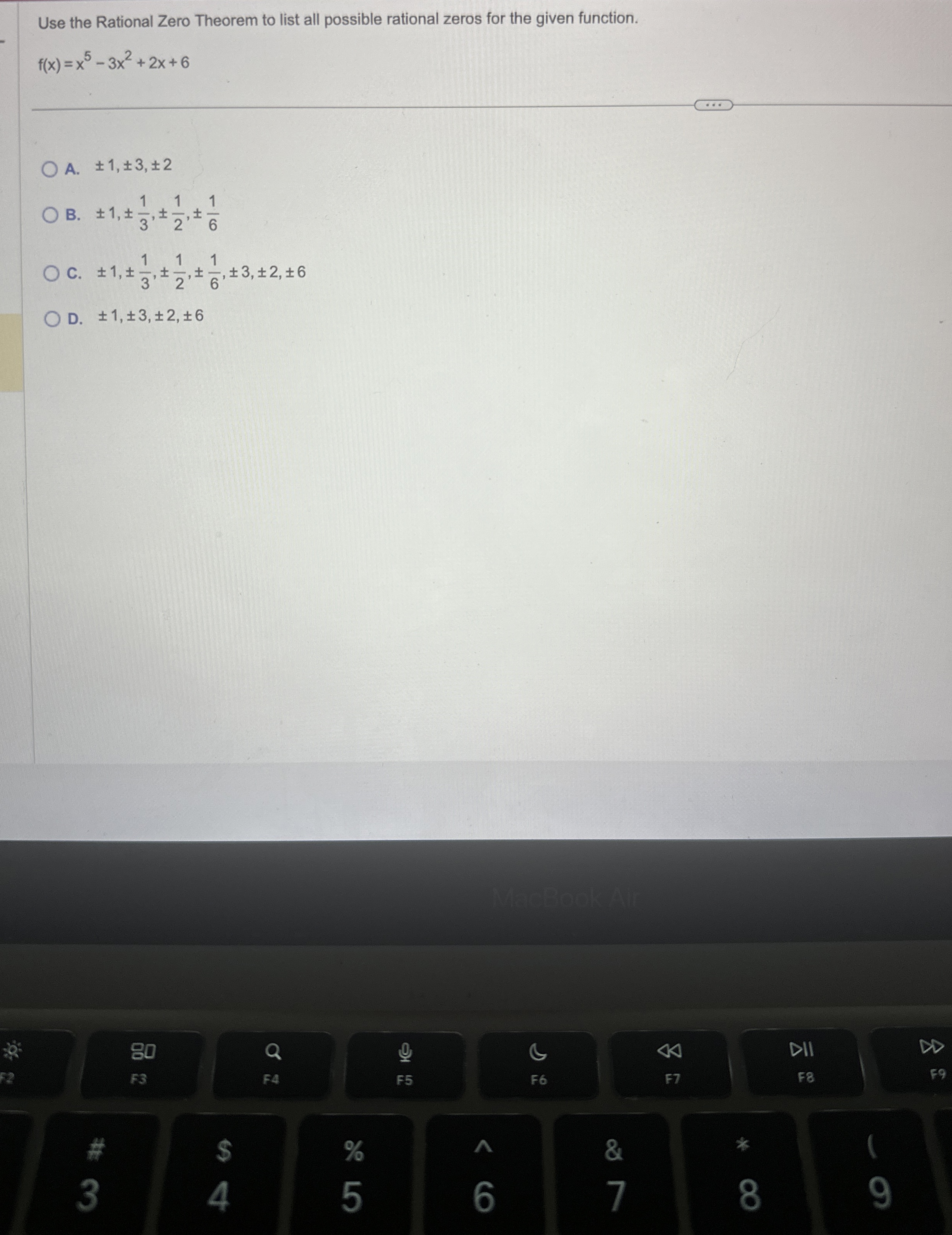 Use The Rational Zero Theorem To List All Possible