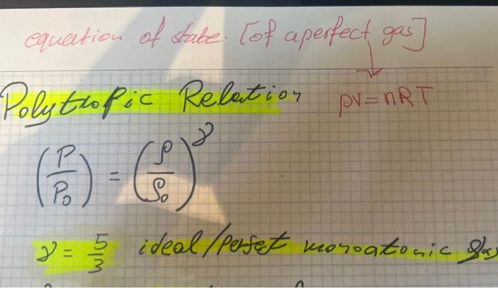Solved equation of state of a perfect gas] Polytropic | Chegg.com