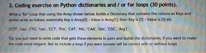 Solved 2. Coding exercise on Python dictionaries and / or | Chegg.com