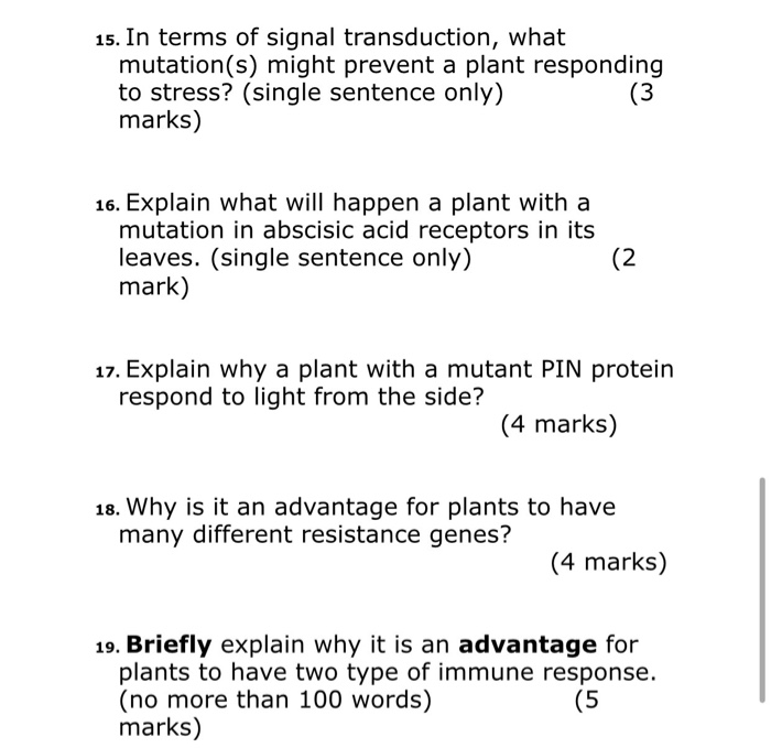 Solved 15. In terms of signal transduction, what mutation(s) | Chegg.com