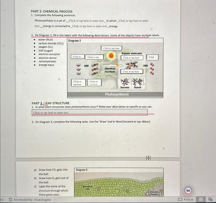 Solved PART 2: CHEMICAL PROCESS 1. Complete the following | Chegg.com