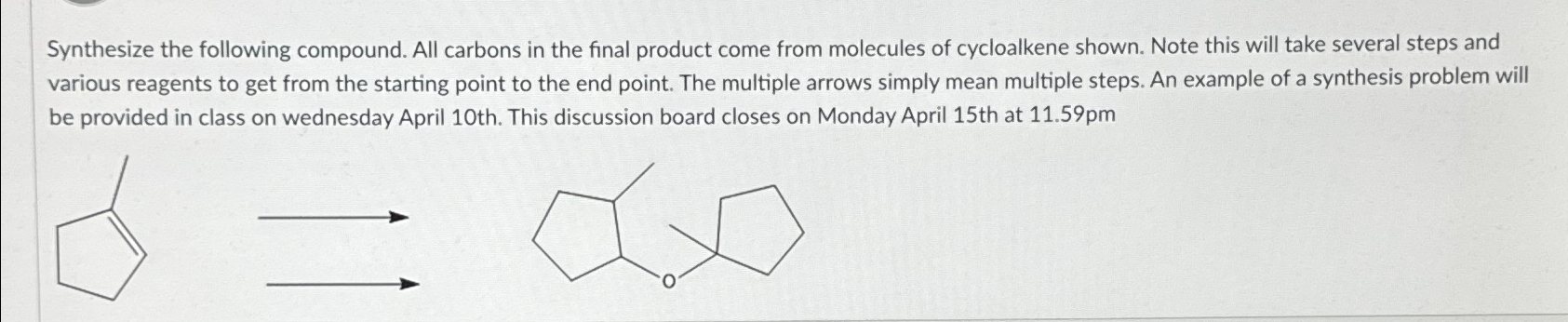 Solved Synthesize the following compound. All carbons in the | Chegg.com