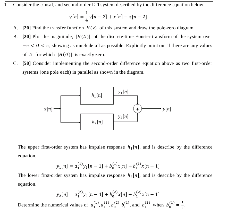 Solved Consider the causal, and second-order LTI system | Chegg.com
