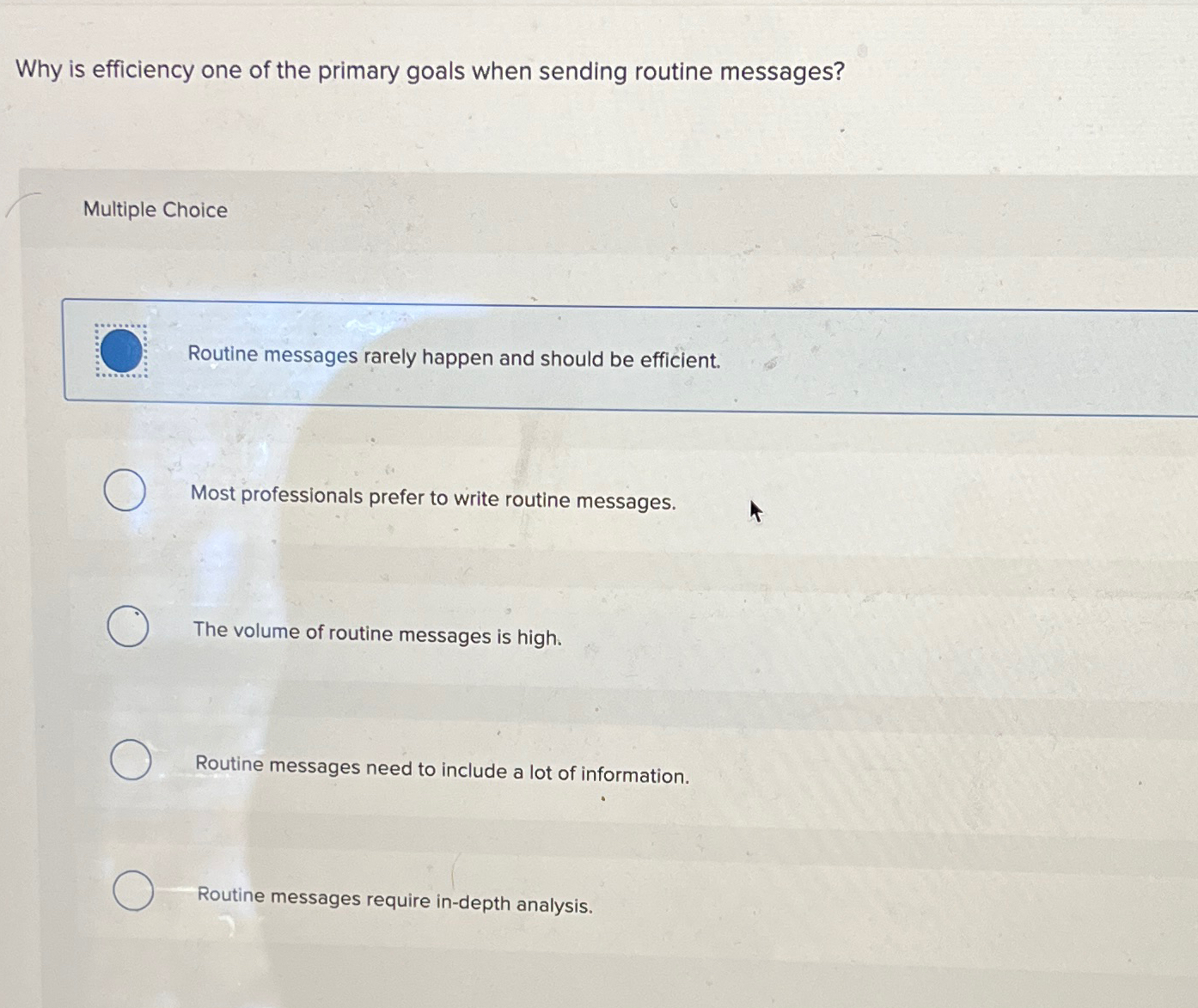 Solved Why is efficiency one of the primary goals when | Chegg.com