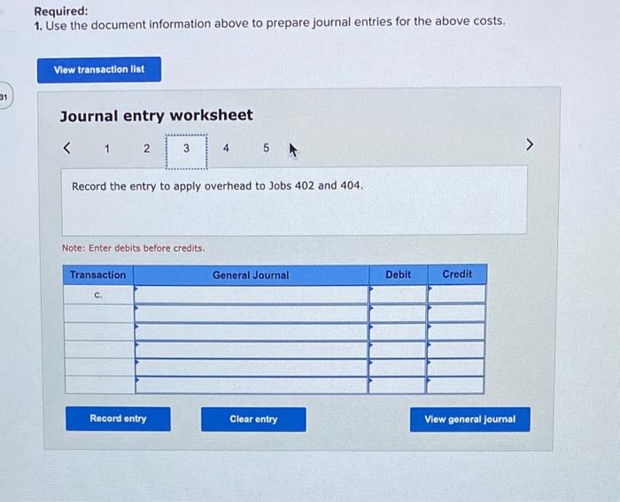 Solved Problem 15-3A (Algo) Computing and recording job | Chegg.com