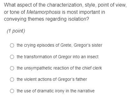 What aspect of the characterization, style, point of | Chegg.com