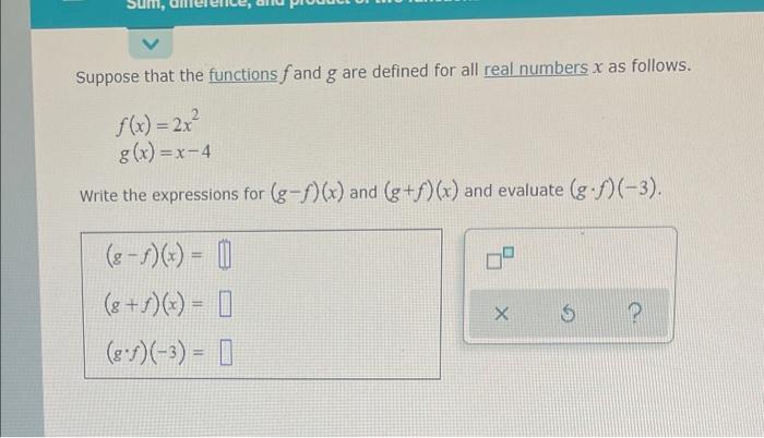 Solved Suppose that the functions fand g are defined for all | Chegg.com