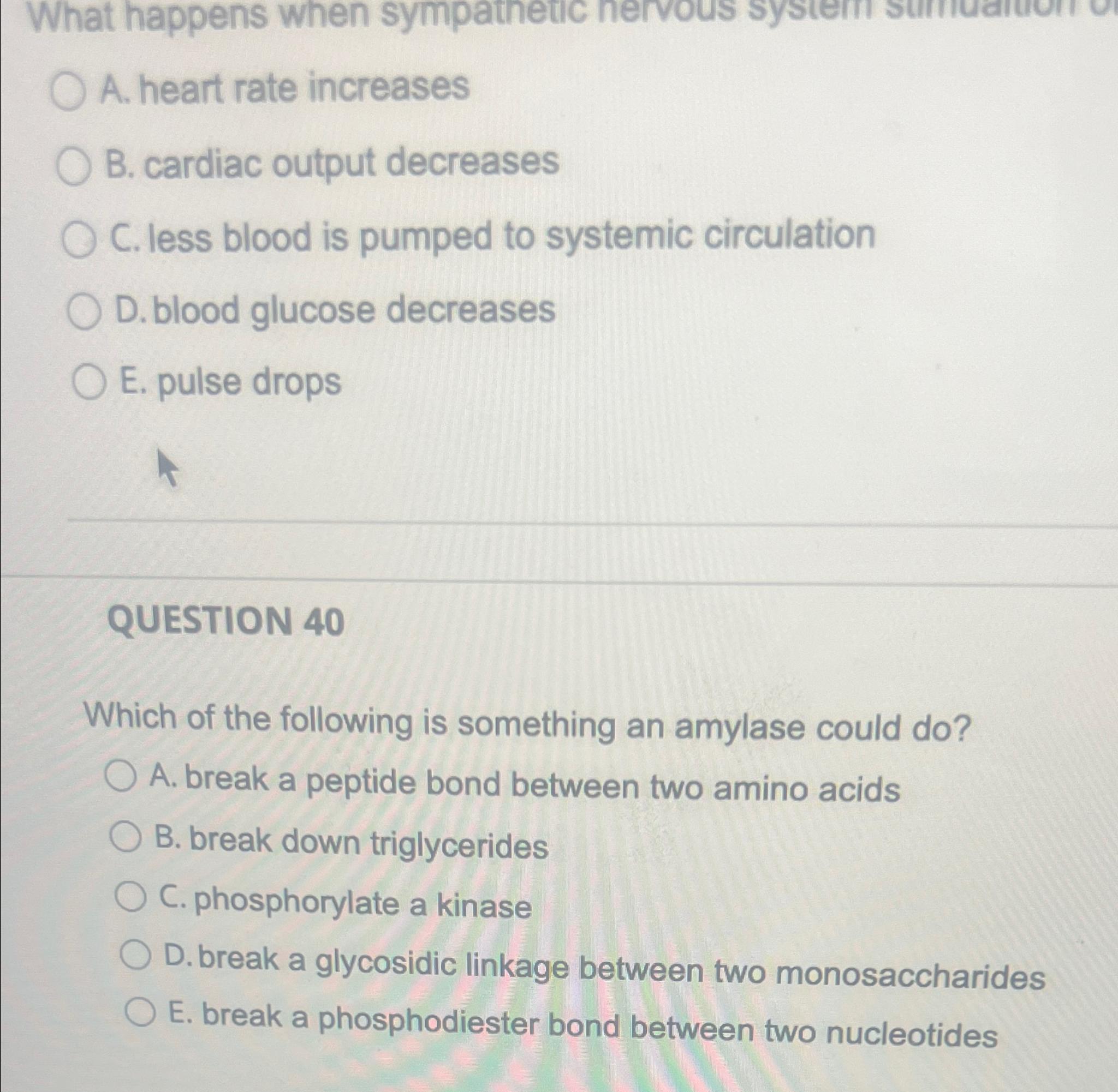 Solved What happens whenA. ﻿heart rate increasesB. ﻿cardiac | Chegg.com