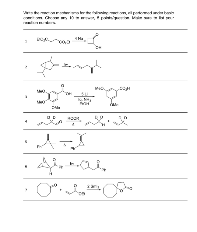 Draw the reaction mechanisms for the following | Chegg.com
