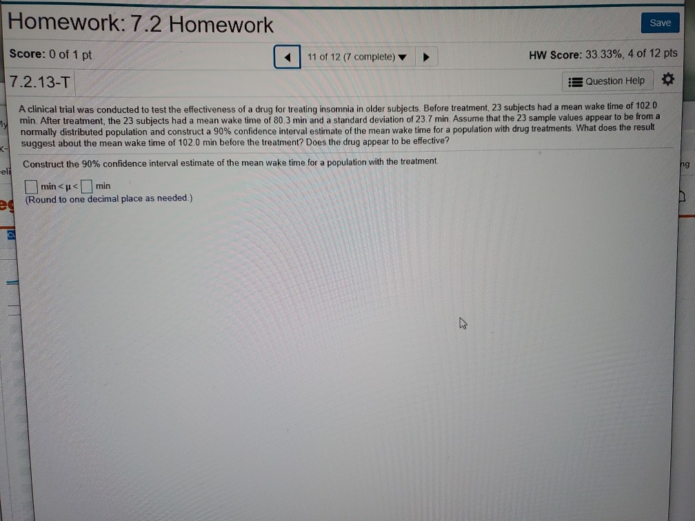Solved Homework: 7.2 Homework Score: 0 of 1 pt 11 of 12 (7 | Chegg.com