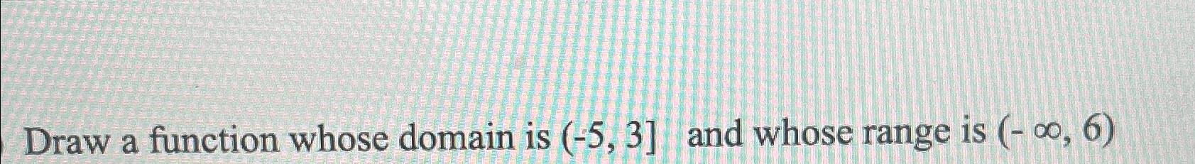 Solved Graph a function whose domain is (-5,3] ﻿and whose | Chegg.com