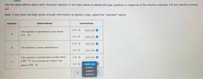 Solved Using the conditions of spontaneity to deduce the | Chegg.com