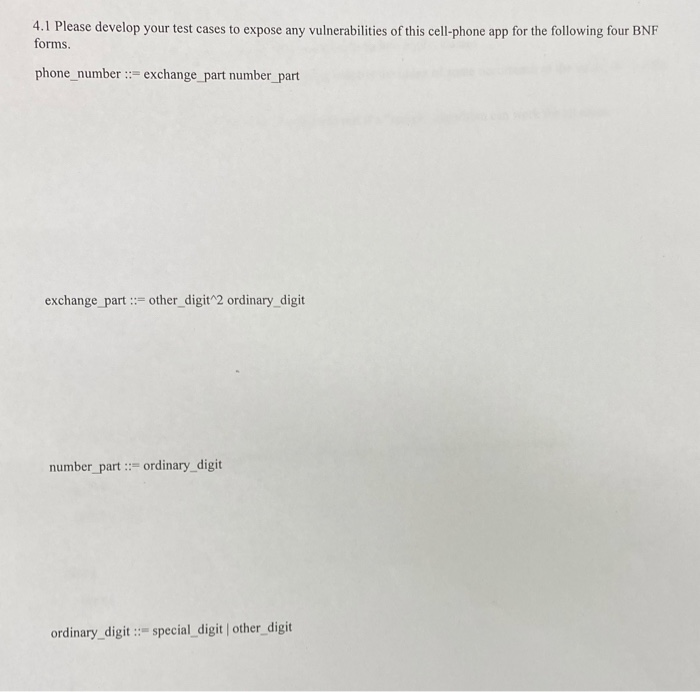 Solved 4. Syntax test The Backus-Naur Form (BNF) is a way of | Chegg.com