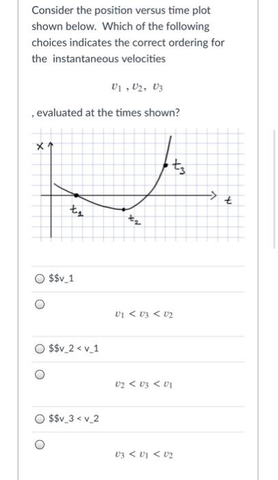 Solved Consider the position versus time plot shown below. | Chegg.com