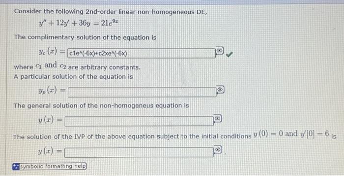 Solved Consider the following 2nd-order linear | Chegg.com