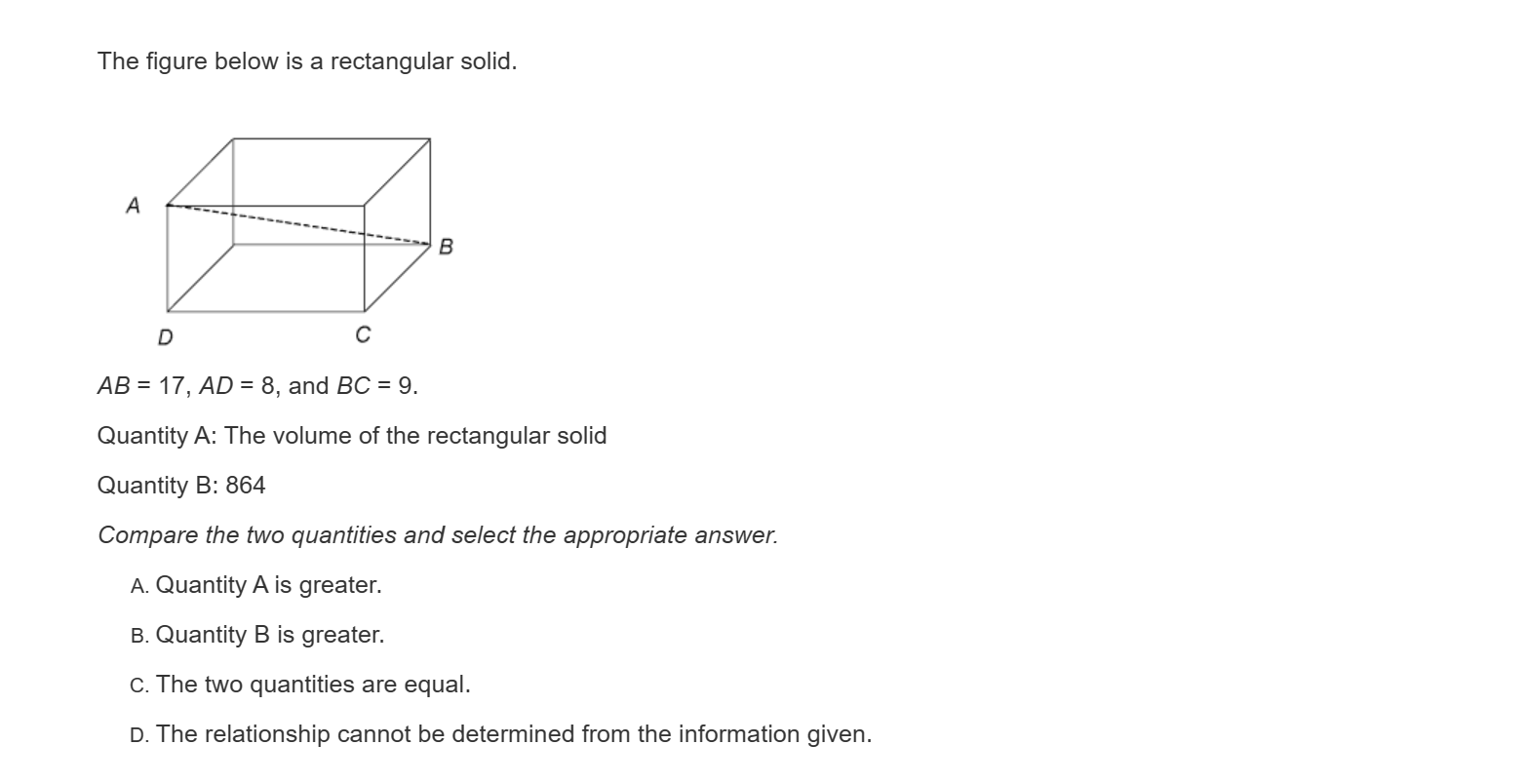 Solved The figure below is a rectangular solid.AB=17,AD=8, | Chegg.com
