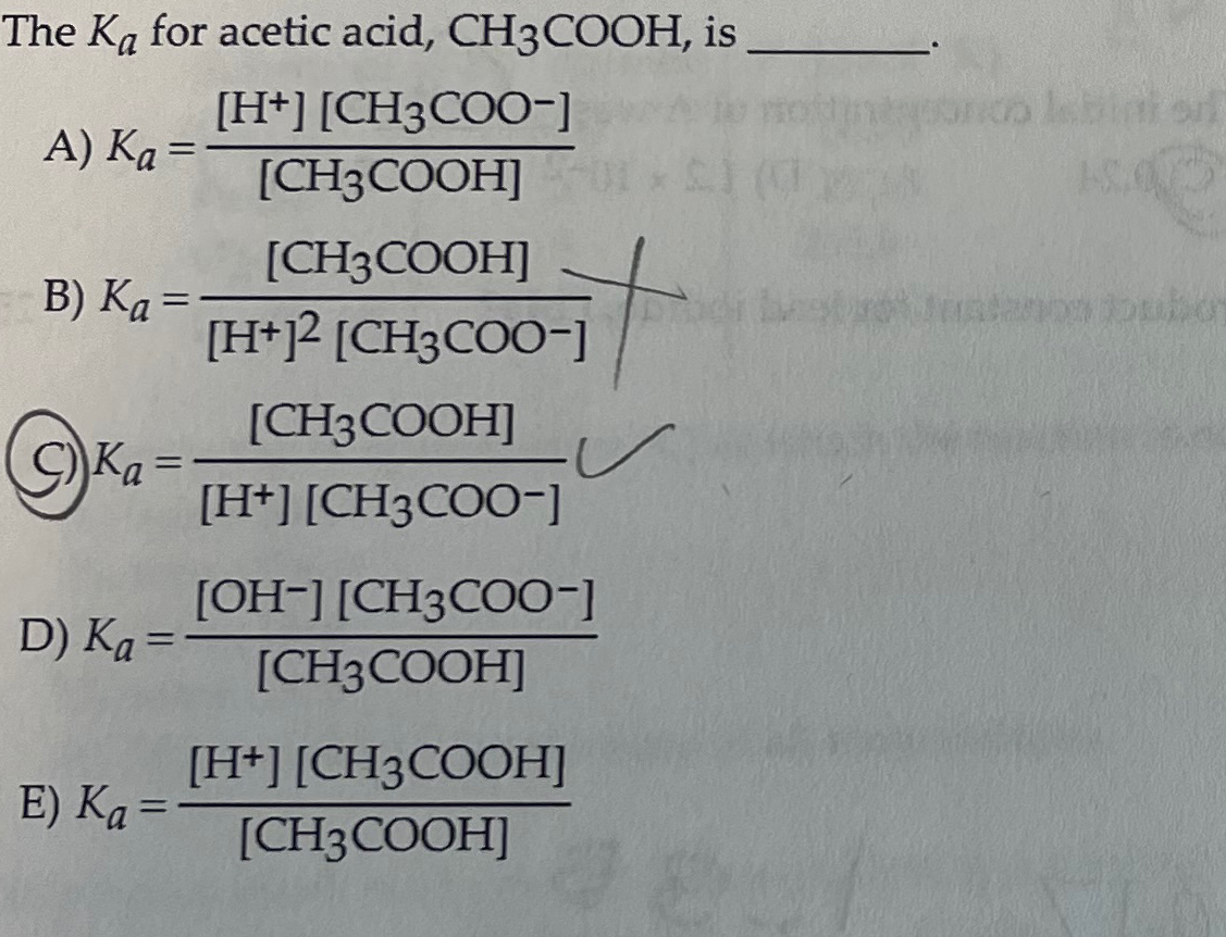 Solved The Ka ﻿for acetic acid, CH3COO H, | Chegg.com