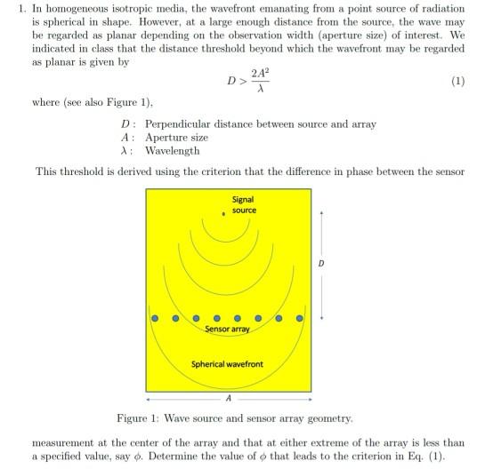 Solved 1. In homogeneous isotropic media, the wavefront | Chegg.com
