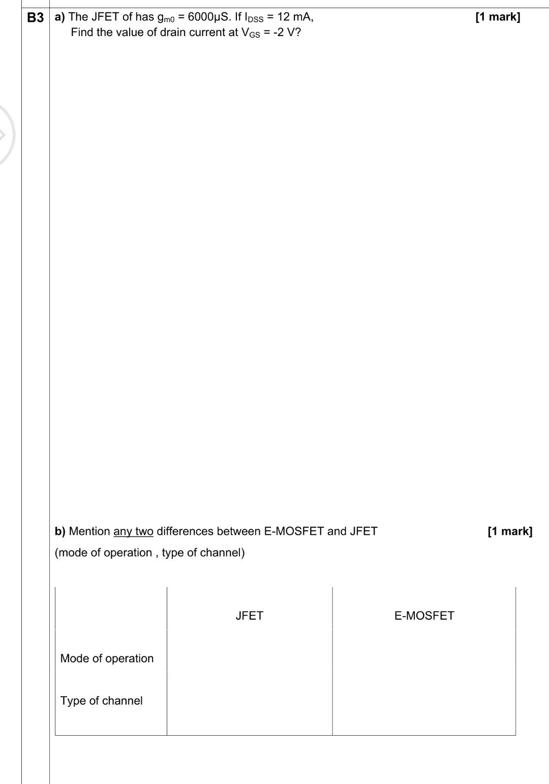 Solved a) The JFET of has gm0=6000μS. If IDSS=12 mA, Find | Chegg.com