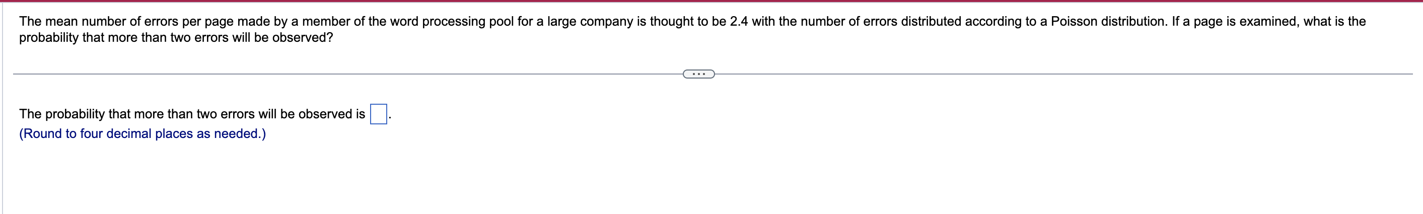 Solved probability that more than two errors will be | Chegg.com