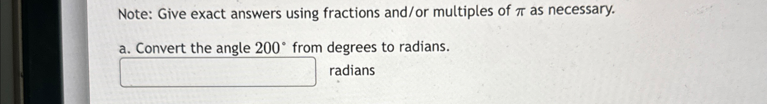 Solved Note: Give exact answers using fractions and/or | Chegg.com