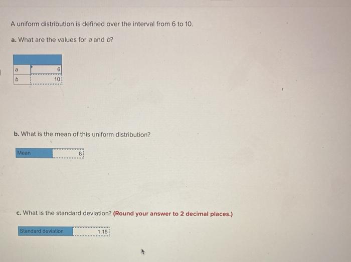 Solved A uniform distribution is defined over the interval | Chegg.com