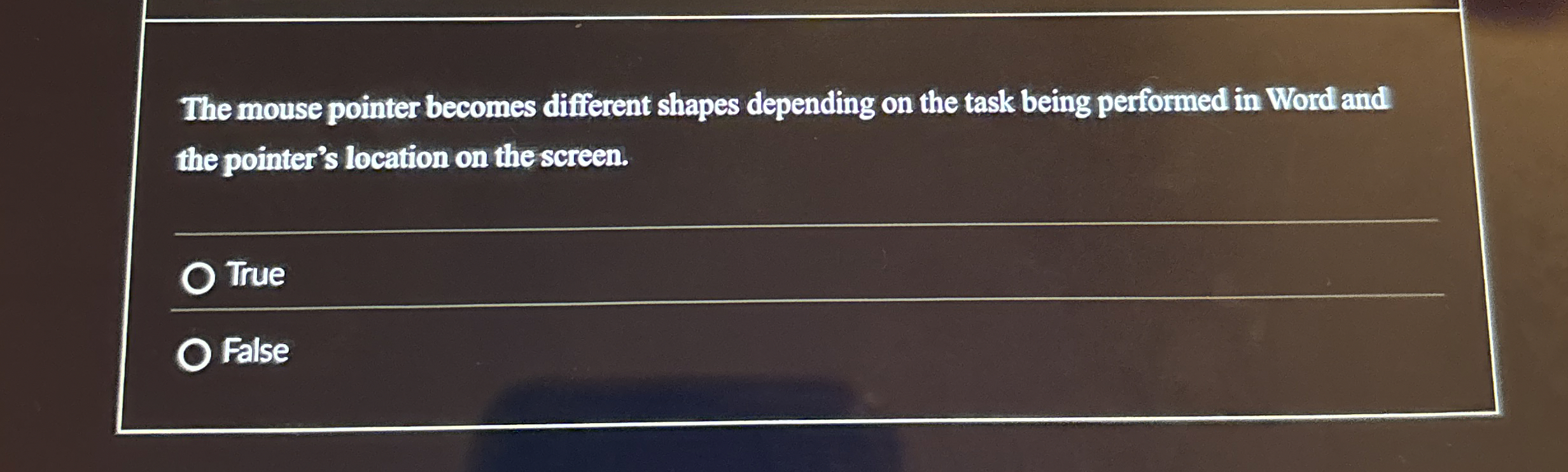 Solved The mouse pointer becomes different shapes depending | Chegg.com