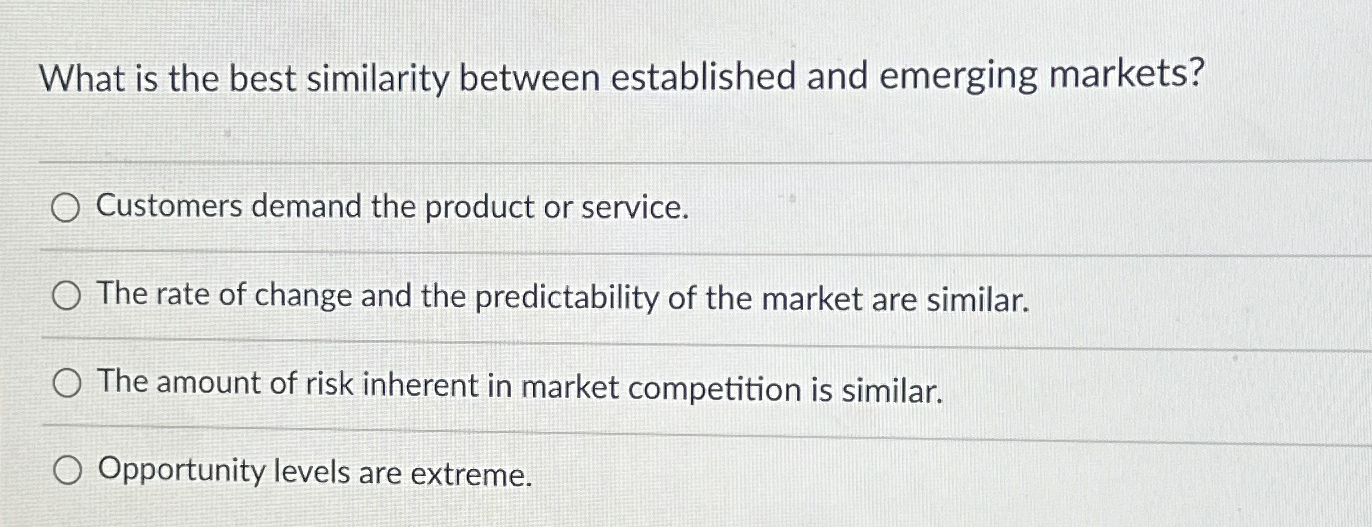 Solved What is the best similarity between established and | Chegg.com