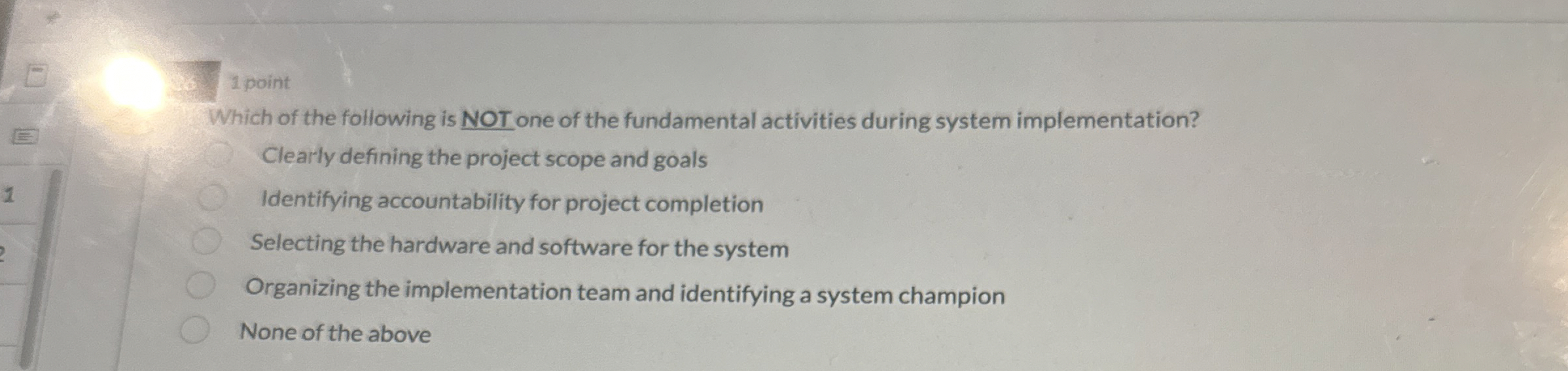 Solved 1 ﻿pointWhich of the following is NOT one of the | Chegg.com