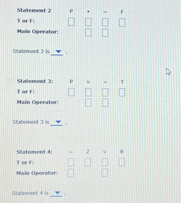 Statement 2 isCalculate the truth value for each | Chegg.com