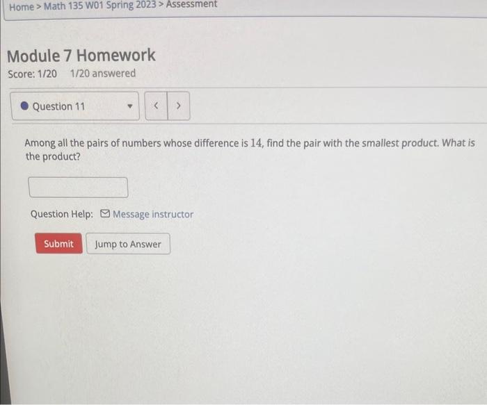 Solved Module 7 Homework Score: 1/201/20 answered Among all | Chegg.com