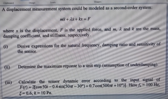 Solved GlipboardImageTooksShapesA displacement measurement | Chegg.com