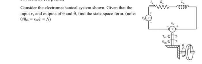 Solved Consider the electromechanical system shown. Given | Chegg.com Solved Consider the electromechanical system shown. Given | Chegg.com