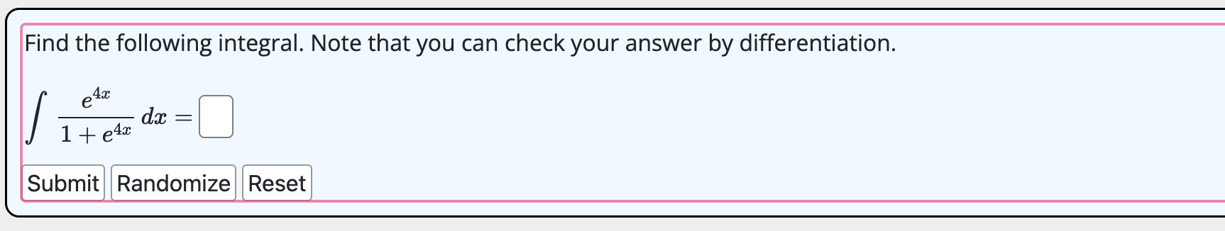 Solved Find the following integral. Note that you can check | Chegg.com