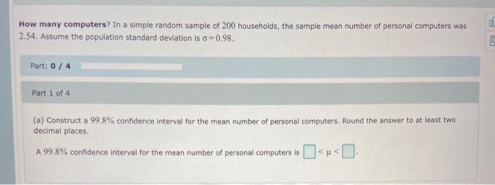 Solved How Many Computers In A Simple Random Sample Of 200 4021
