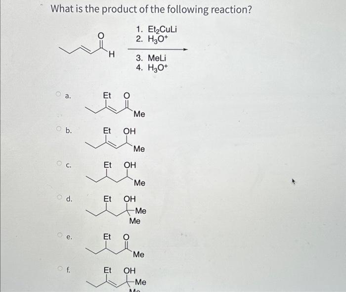 Solved What is the product of the following reaction? 1. | Chegg.com