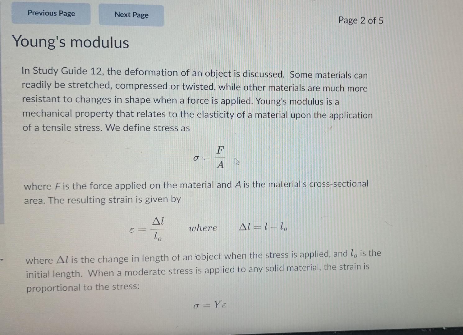 Solved What did you measure for the Young's modulus of the | Chegg.com