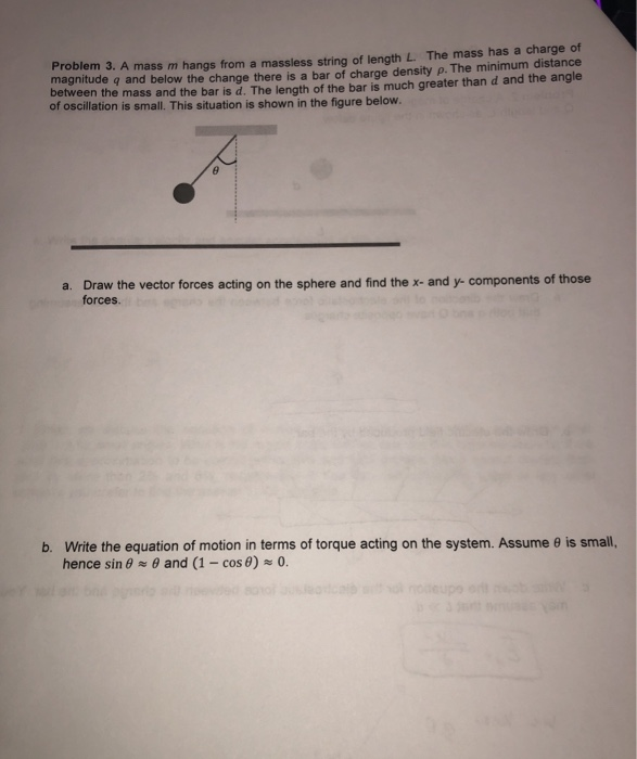 Solved Problem 3. A mass m hangs from a massless string of | Chegg.com