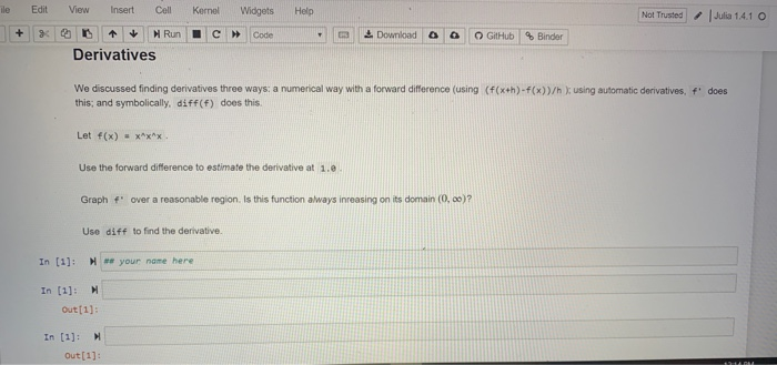 Solved ile Edit View Insert Cell Kernel Widgets Help Not | Chegg.com