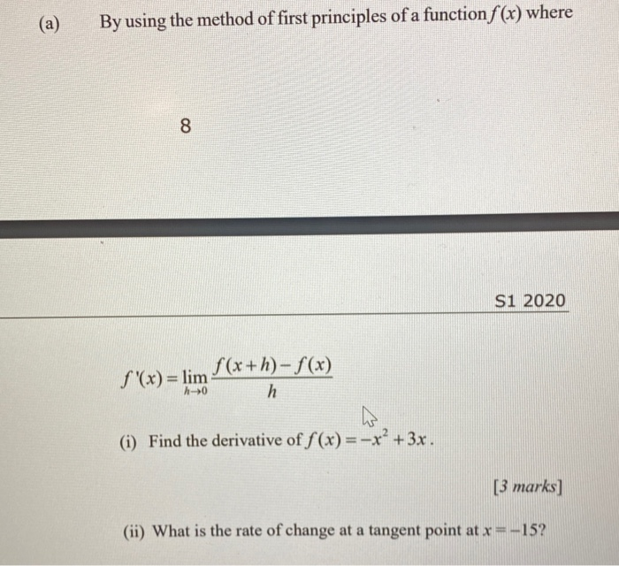 Solved (a) By using the method of first principles of a | Chegg.com