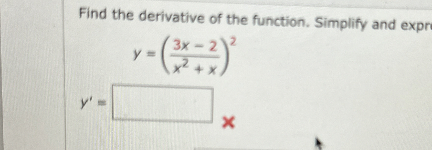 Solved Find the derivative of the function. Simplify and | Chegg.com