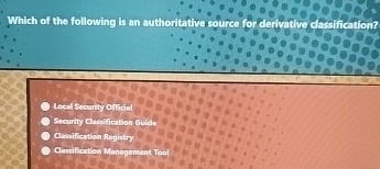 Solved Which of the following is an authoritgtive source for | Chegg.com