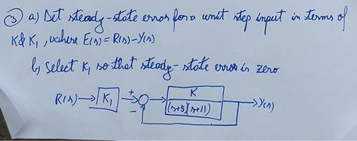 Solved Determine steady-state error, as it is required in | Chegg.com