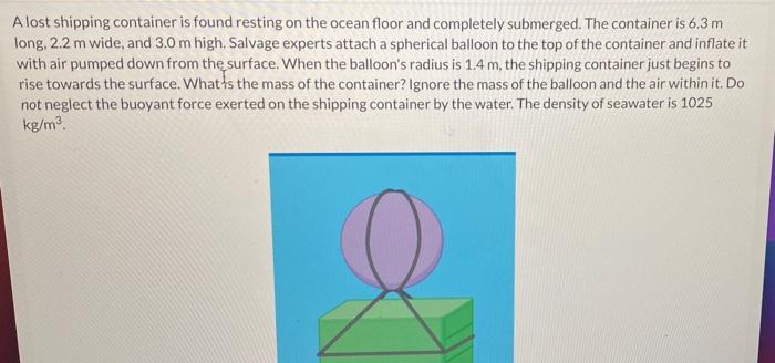 Solved A lost shipping container is found resting on the | Chegg.com