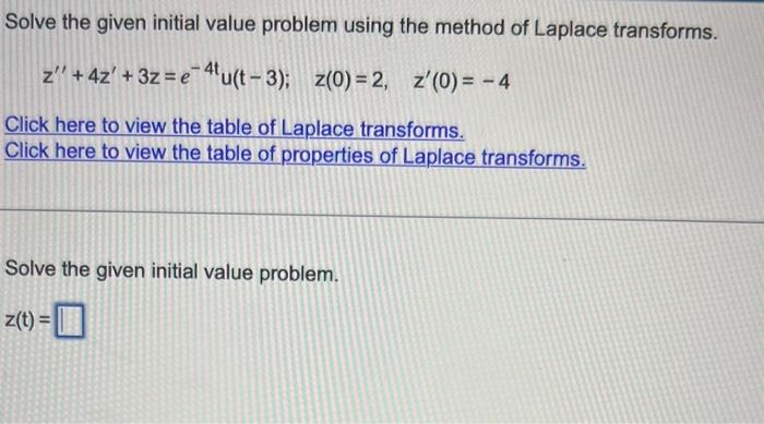 Solved Solve the given initial value problem using the | Chegg.com
