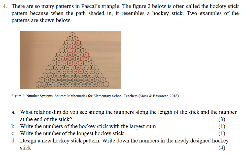 Solved There are so many patterns in Pascal's triangle. The | Chegg.com