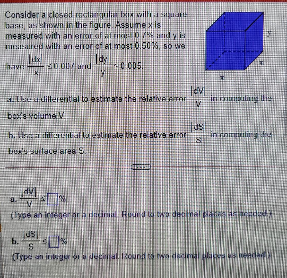Solved V Consider a closed rectangular box with a square | Chegg.com