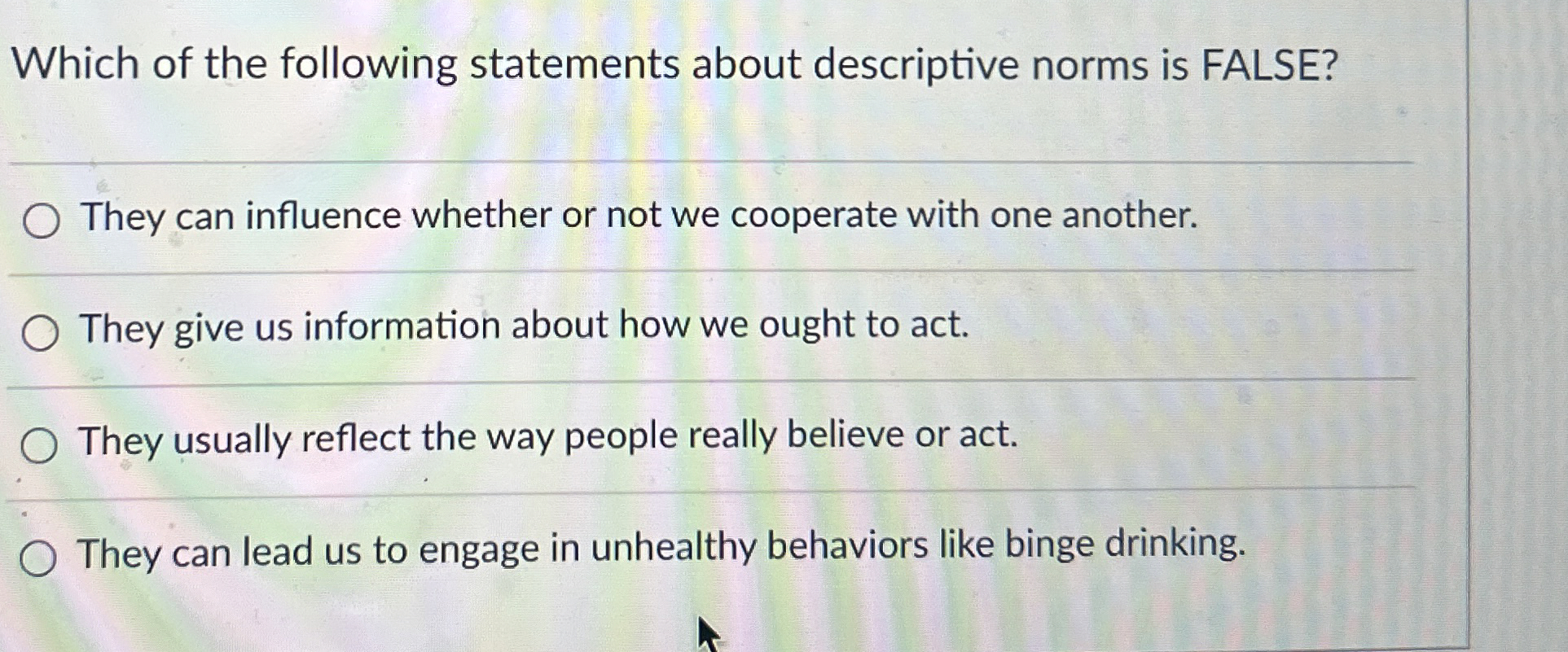 Solved Which of the following statements about descriptive | Chegg.com