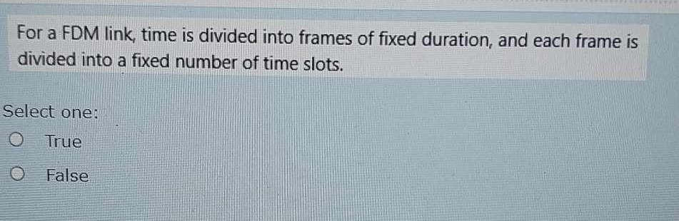 Solved For a FDM link, time is divided into frames of fixed | Chegg.com