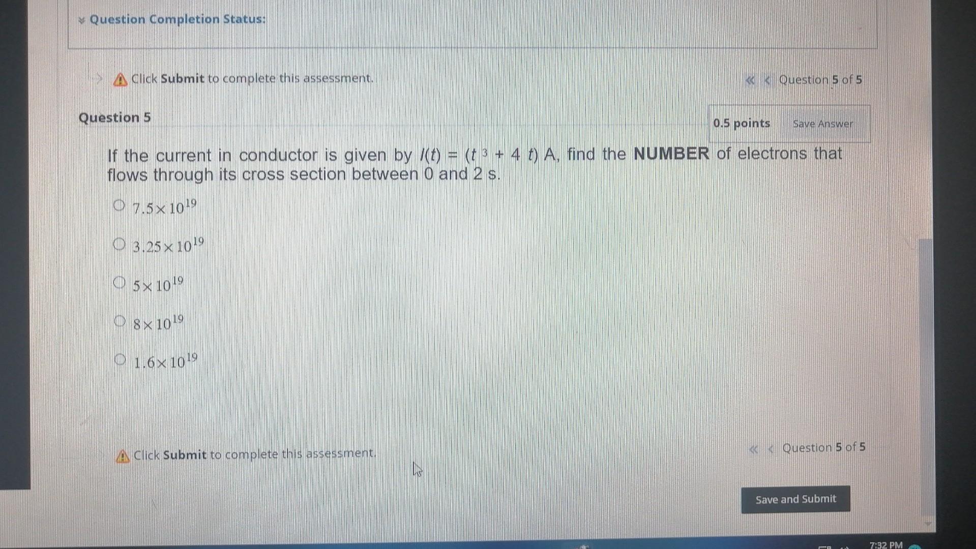 Solved If the current in conductor is given by | Chegg.com